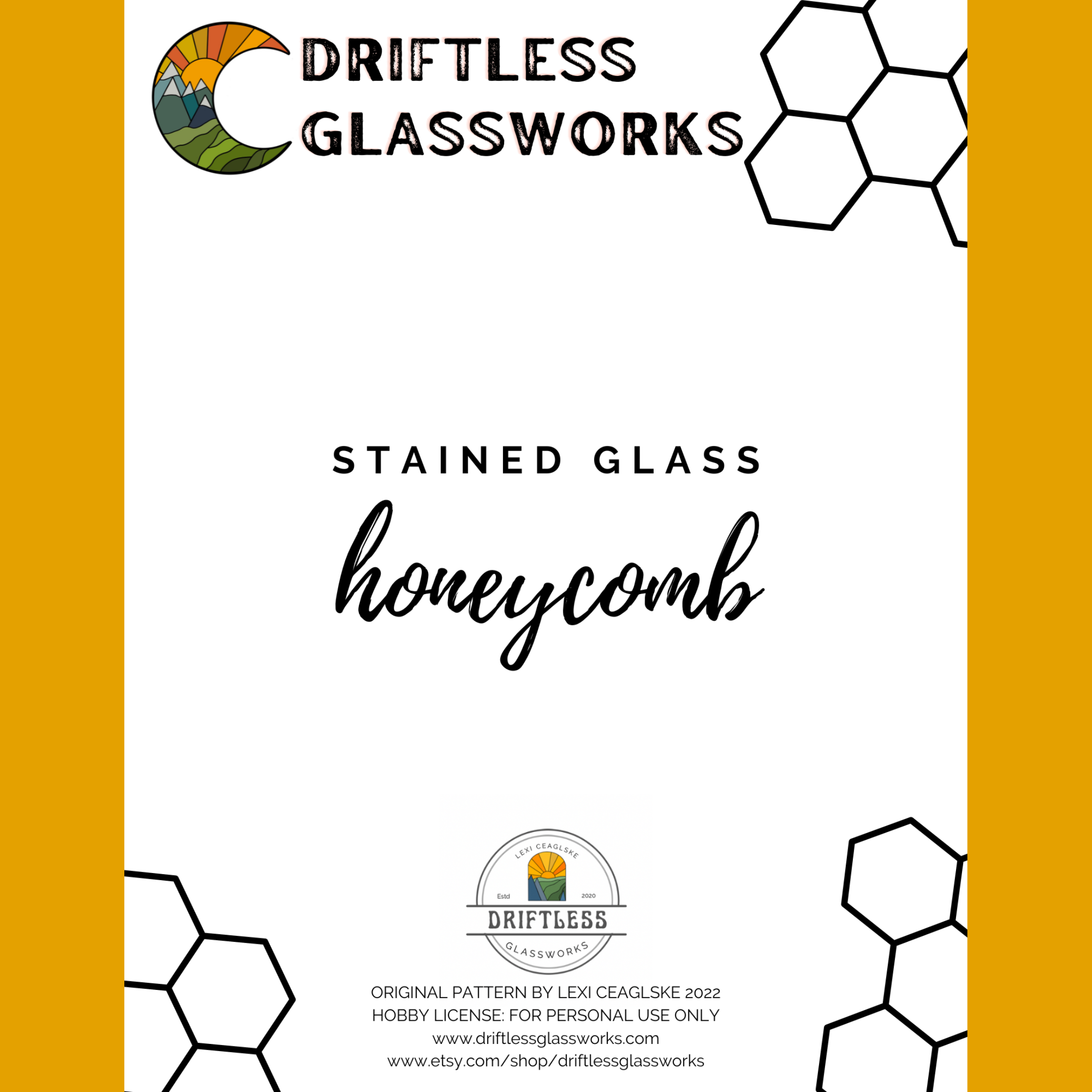 Stained Glass Honeycomb Pattern Digital Download: Beginners | DRIFTLESS ...